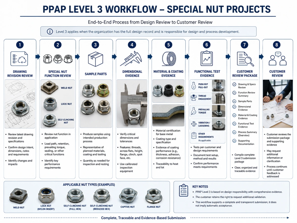 PPAP Level 3 for Special Nuts: When Is It Required?